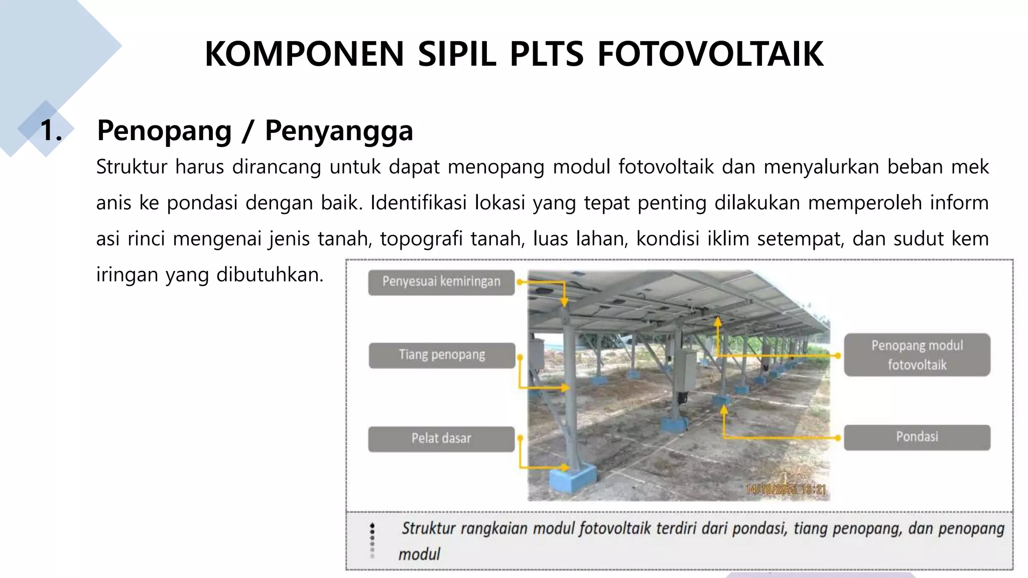 PPT Pemeliharaan Komponen Sipil PLTS Fotovoltaik.pptx