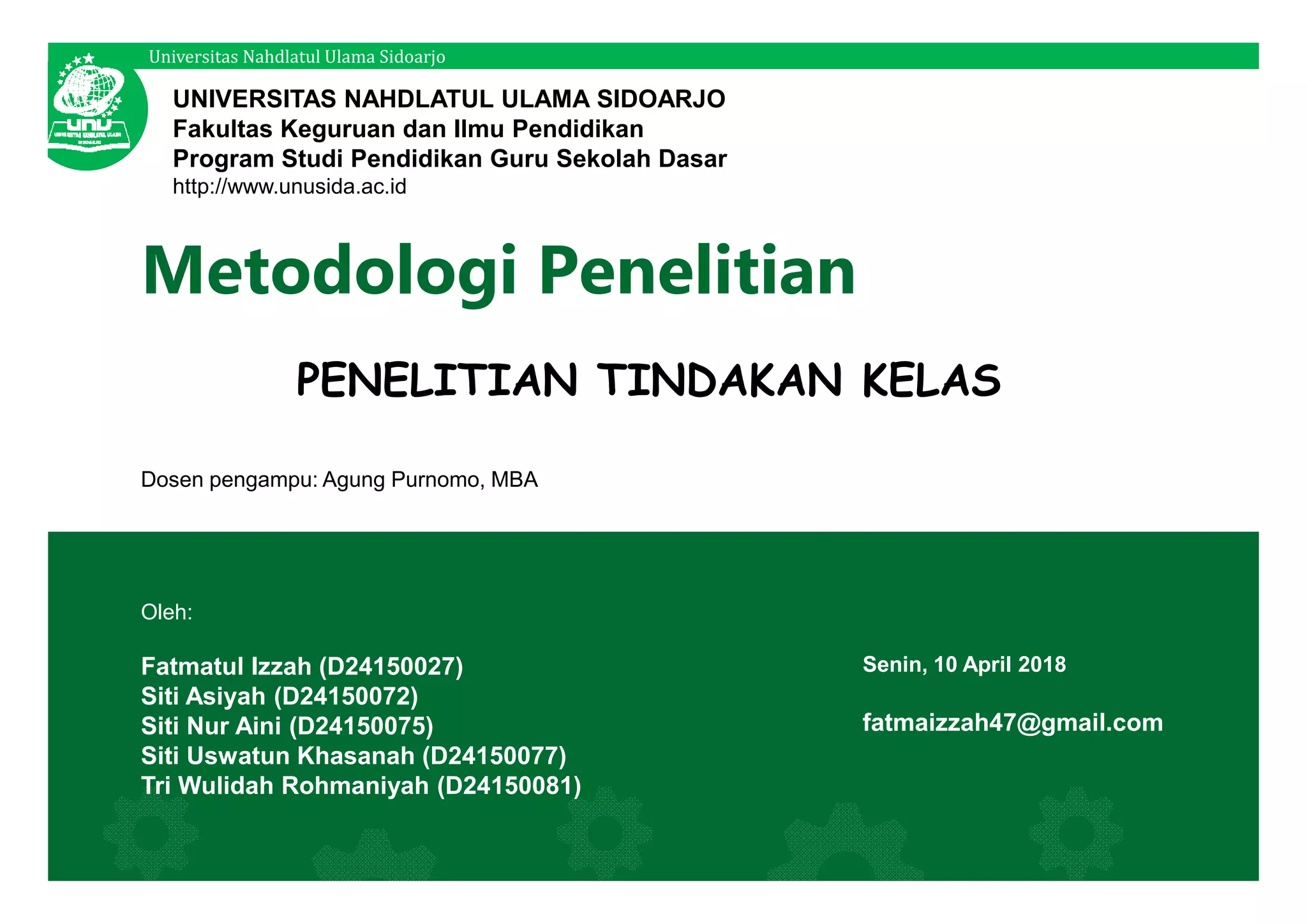Ppt penelitian tindakan kelas (kelompok) | PPT