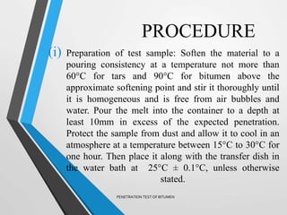 Penetration Test for Bitumen | PPTX