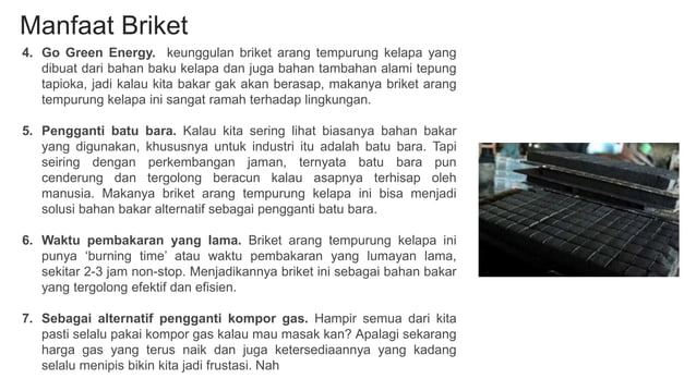 Proses pembuatan briket arang | PPTX