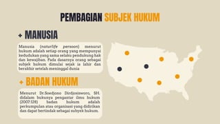 PPT sumber-sumber hukum dan subjek hukum | PPTX