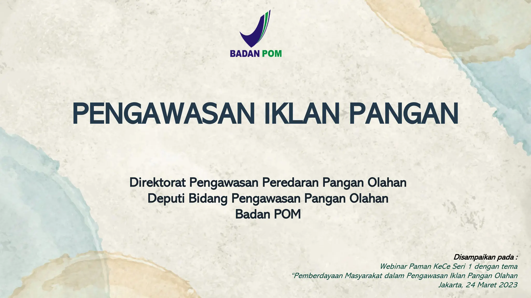 Pengawasan Iklan Pangan Olahan sesuai dengan Peraturan yang berlaku | PDF