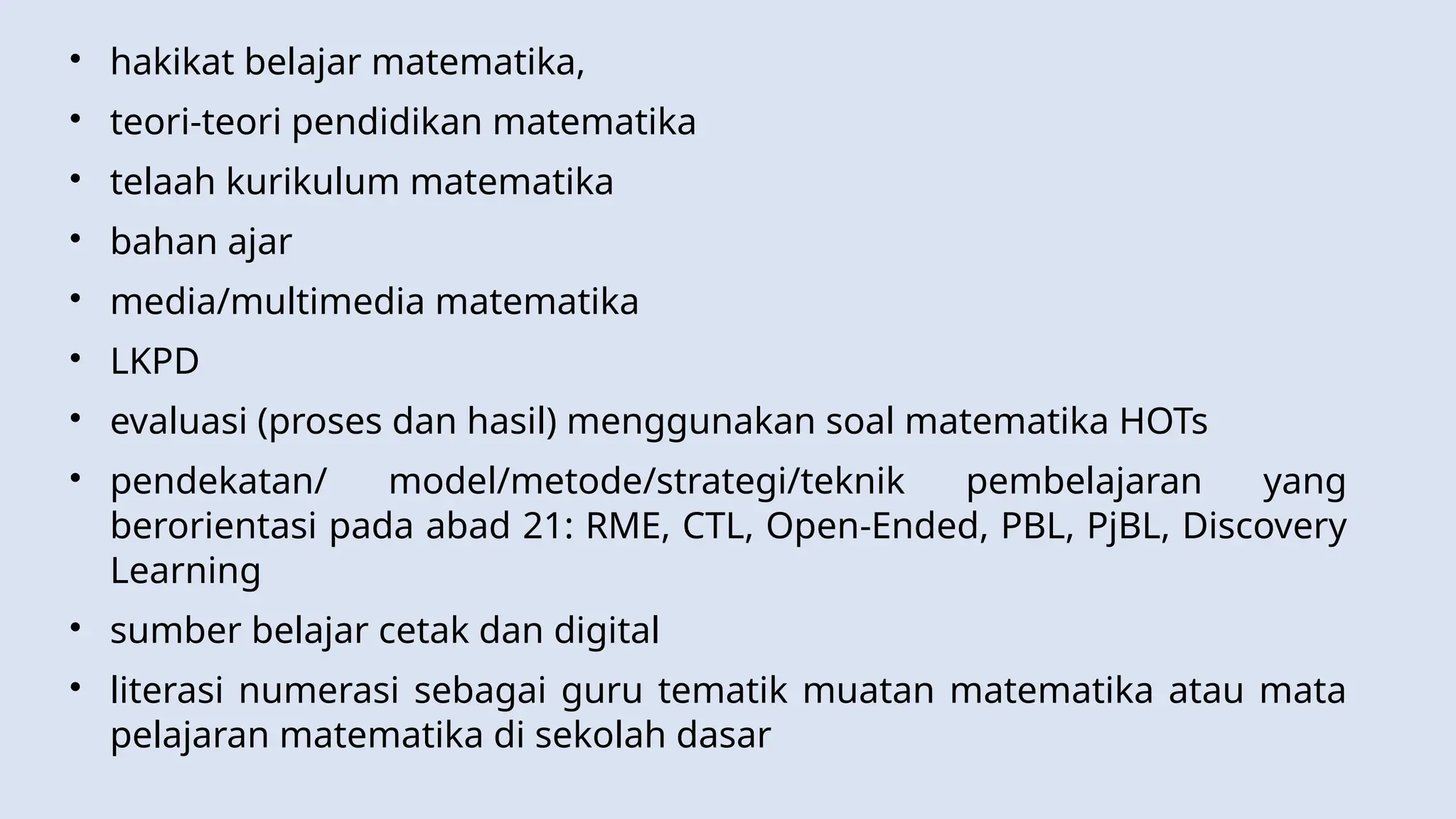 PPT Pengembangan Pembelajaran Matematika | PPT