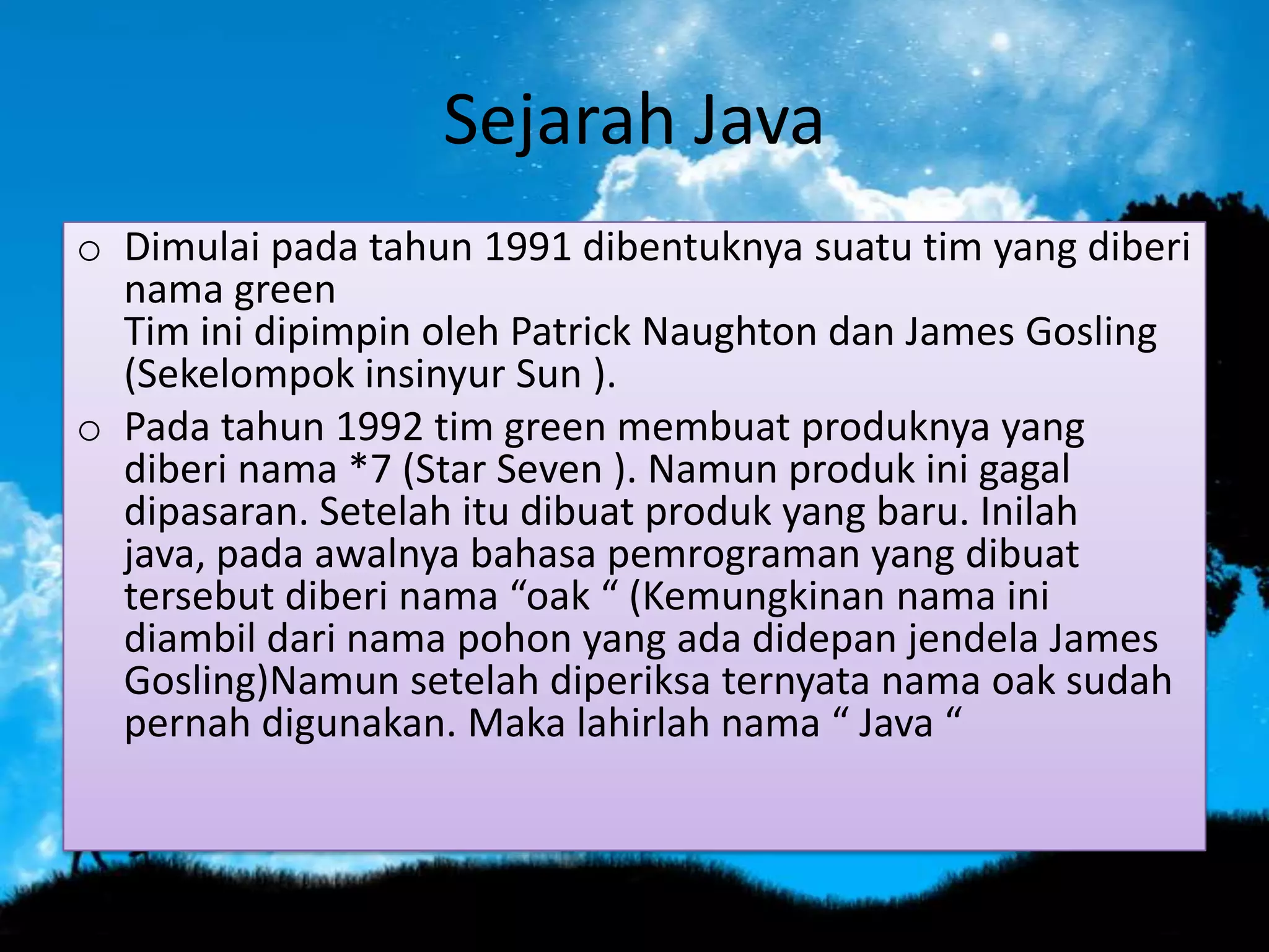 Ppt pengenalan dan pemrograman java | PPTX