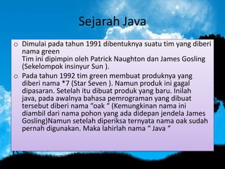 Ppt pengenalan dan pemrograman java | PPTX