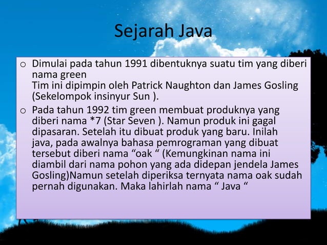 Ppt pengenalan dan pemrograman java | PPTX