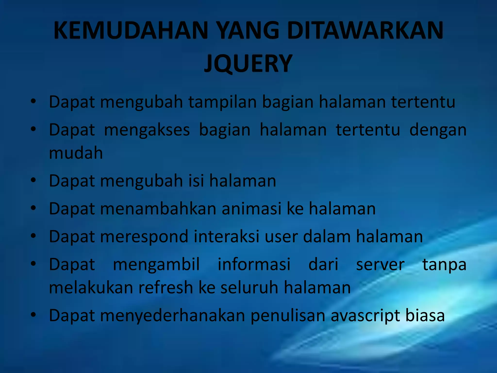 Ppt pengenalan jquery | PPTX