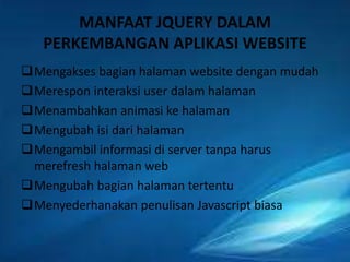 Ppt pengenalan jquery | PPTX