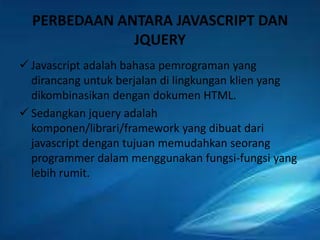 Ppt pengenalan jquery | PPTX