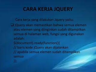 Ppt pengenalan jquery | PPTX