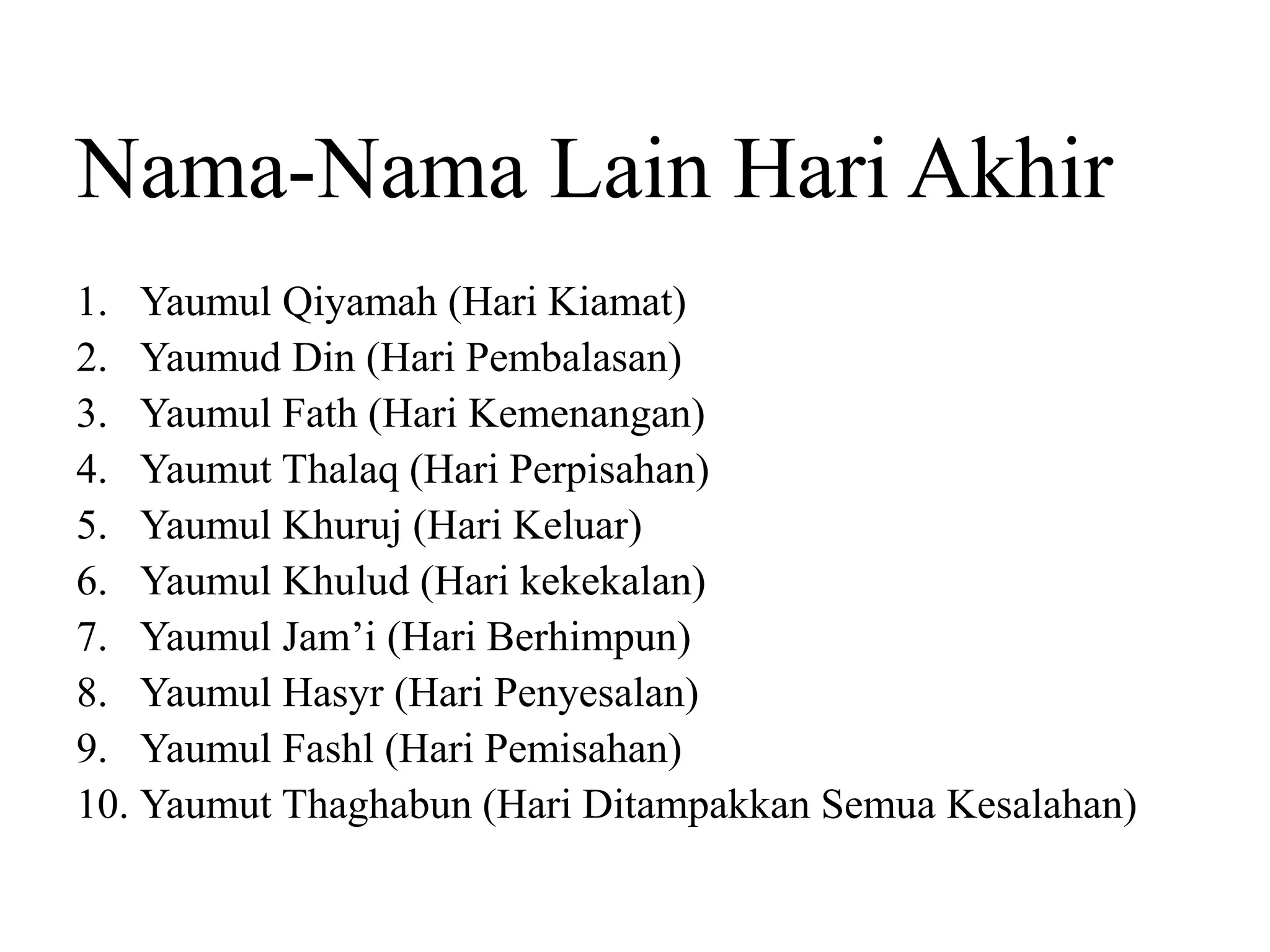 Ppt Pengertian Hari Akhir [Agama Islam] | PPTX