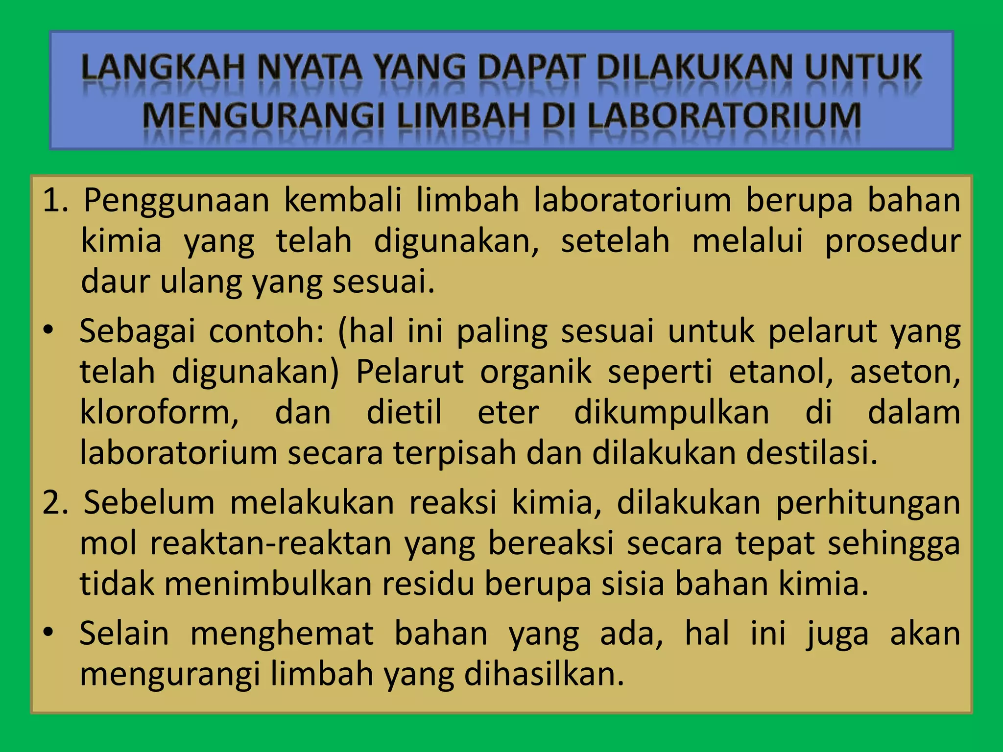 Pengolahan Limbah Laboratorium | PPTX