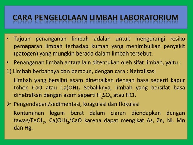 Pengolahan Limbah Laboratorium | PPTX