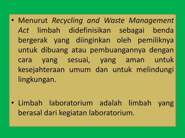 Pengolahan Limbah Laboratorium | PPTX