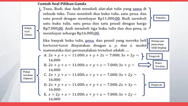 Ppt penulisan soal pilihan ganda | PDF