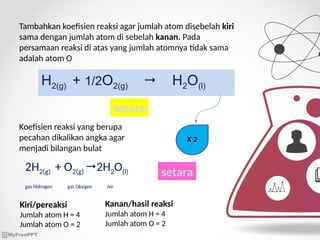 PPT PENYETARAAN REAKSI KIMIA SEDERHANA X | PPTX