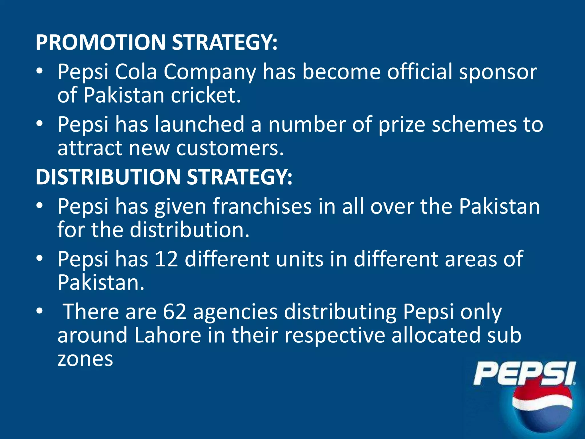 Strategic Management Project on Pepsi Cola Pakistan | PPTX