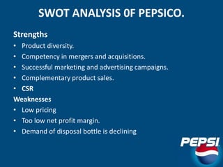 Strategic Management Project on Pepsi Cola Pakistan | PPTX