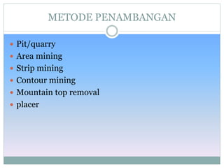 Ppt peralatan tambang | PPTX