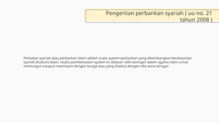 power point ekonomi syariah tentang pengertian perbankan syariah | PPTX