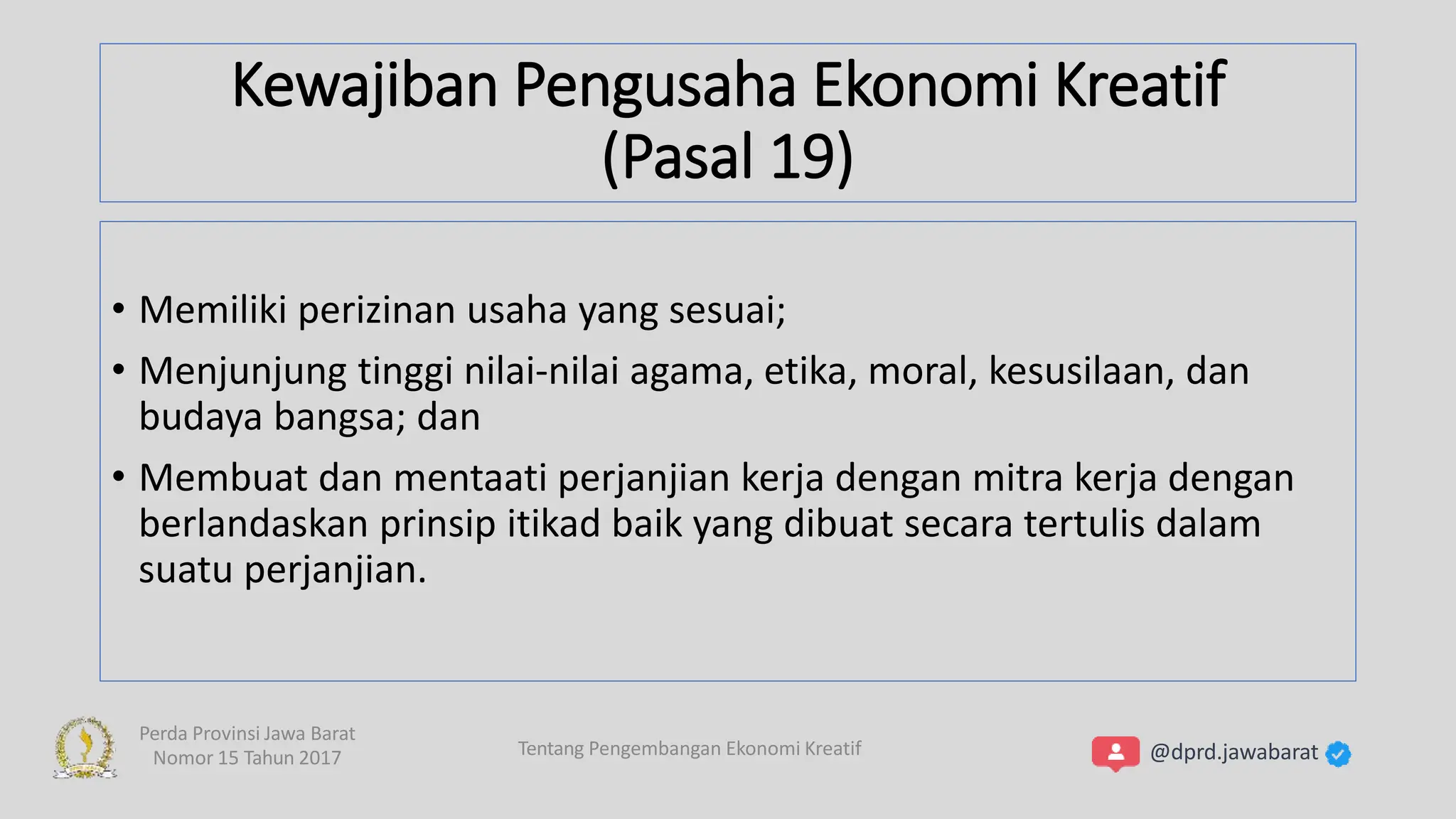 PPT Perda Provinsi Jawa barat tentang Ekraf.pptx