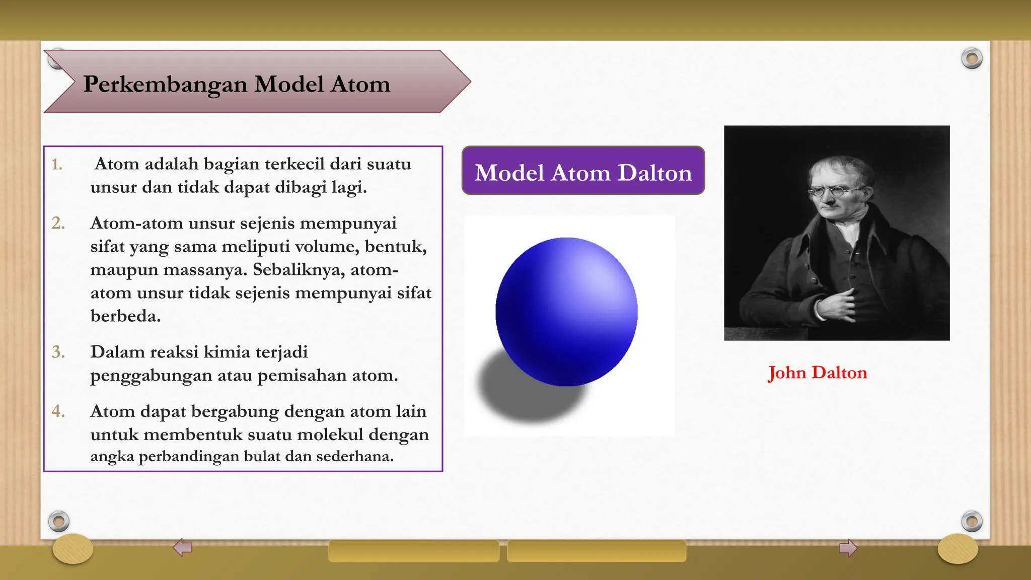 perkembangan model atom dalton thomson rutherford bohr | PPT | Free ...