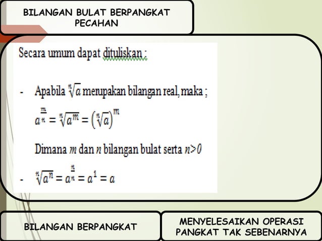 PERPANGKATAN BENTUK AKAR PERPANGKATAN DAN BENTUK AKAR | PPT