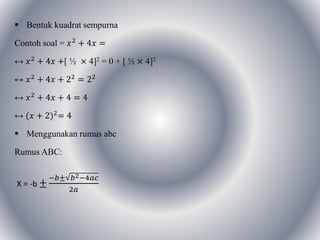 PPT Persamaan Kuadrat | PPT