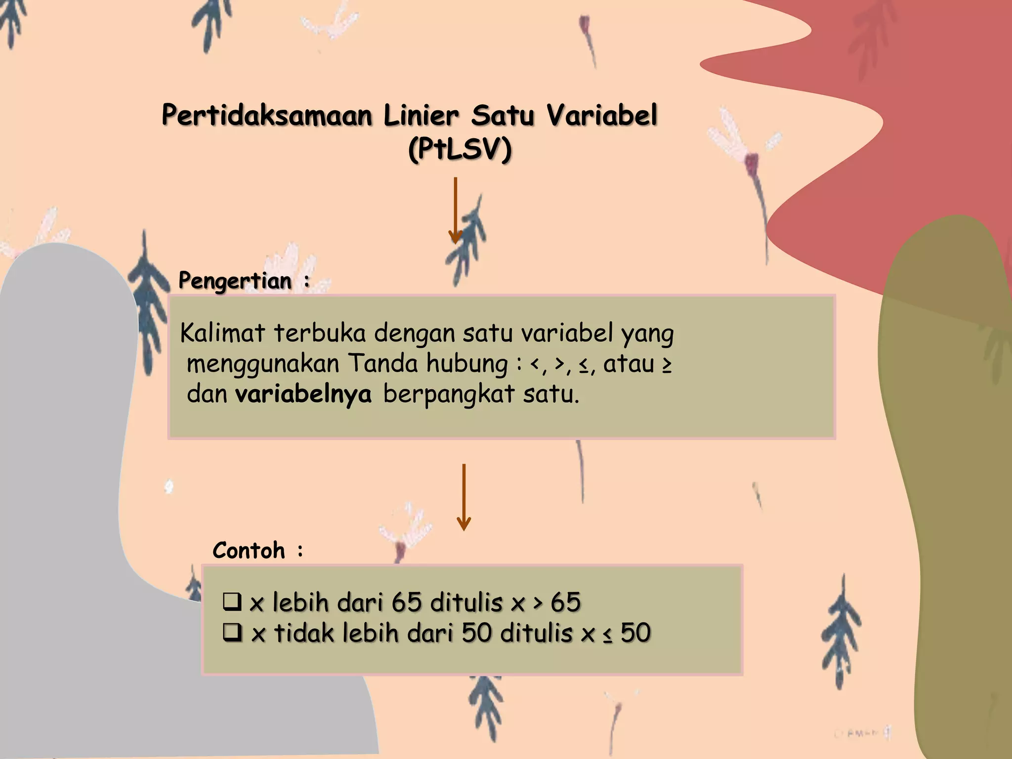 Ppt persamaan linier satu variabel (plsv) &pertidaksamaan linier satu ...