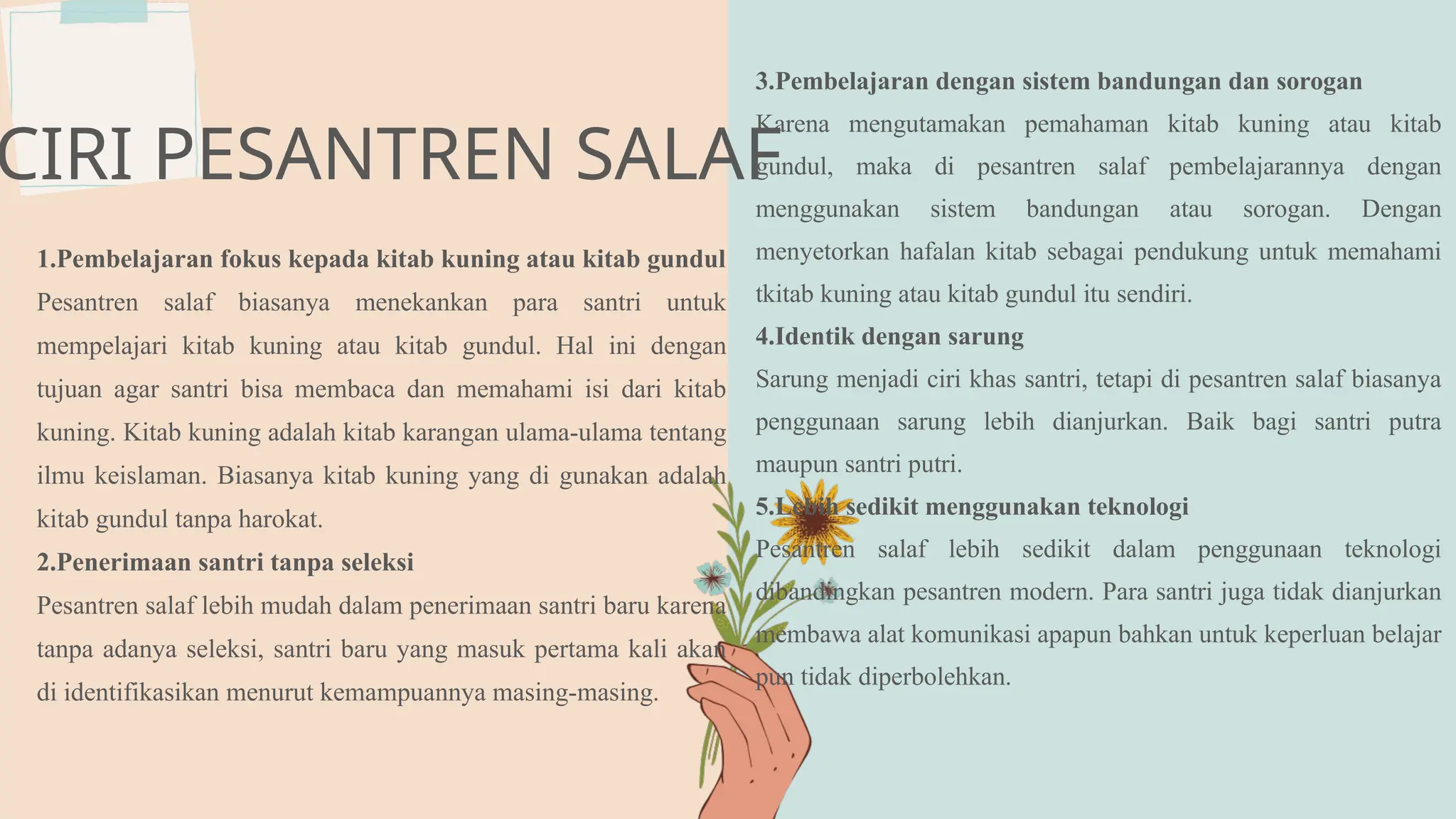 PPT PESANTREN/PONDOK SALAF DAN MODERN.pptx