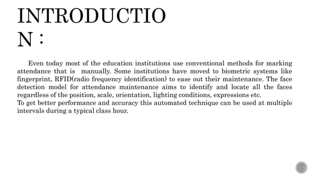 smart attendance system that detects multiple faces | PPTX