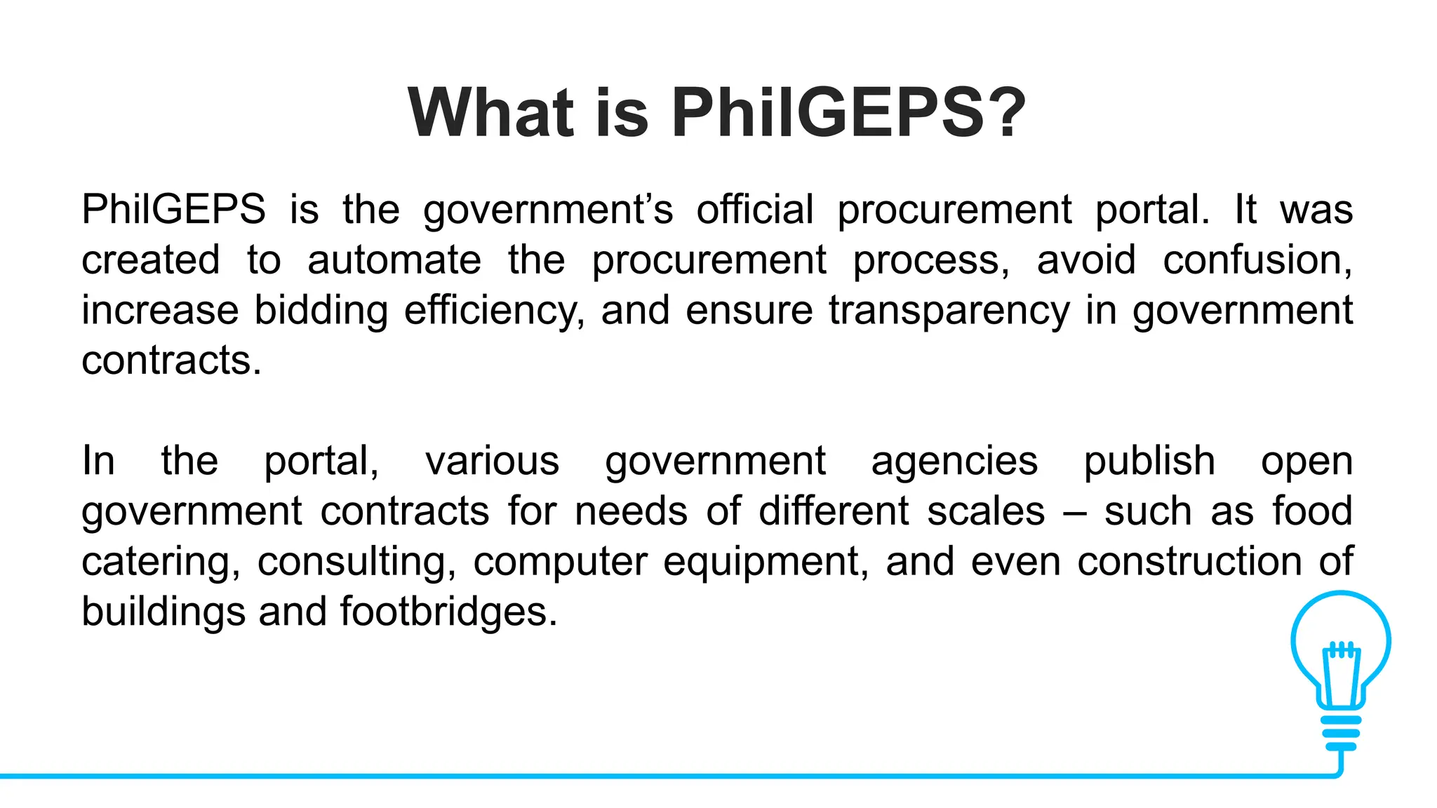 Power Point for PhilGEPS Orientation for Secondary and Elementary Schools in DepEd | PPTX