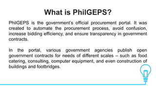 Power Point for PhilGEPS Orientation for Secondary and Elementary ...