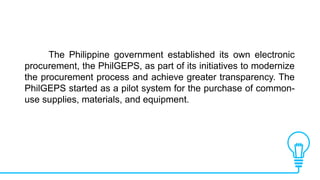 Power Point for PhilGEPS Orientation for Secondary and Elementary Schools in DepEd | PPTX