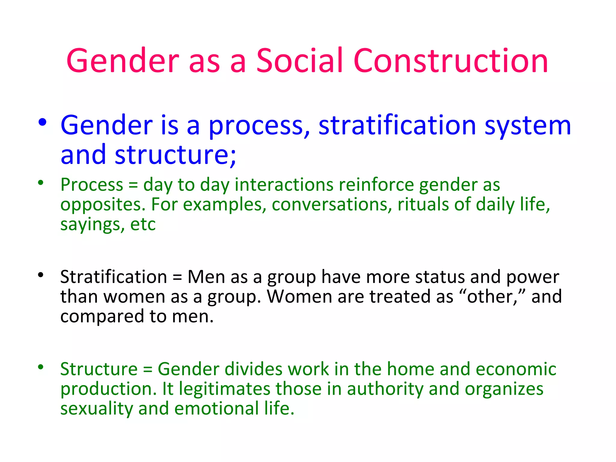 GENDER AS A SOCIAL CONSTRUCT | PPT
