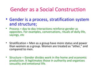 GENDER AS A SOCIAL CONSTRUCT | PPT