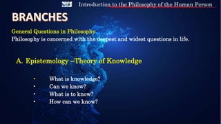 Meaning, Characteristics, and Branches of Philosophy | PPTX