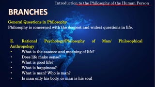 Meaning, Characteristics, and Branches of Philosophy | PPTX