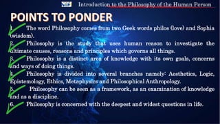 Meaning, Characteristics, and Branches of Philosophy | PPTX