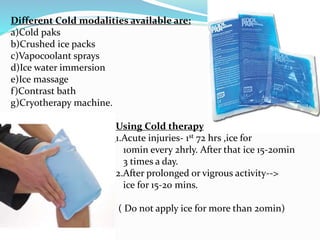 Physical Therapies in Management of Sports Injuries | PPSX