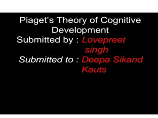 Jean Piaget four stages of cognitive develoment | PPT