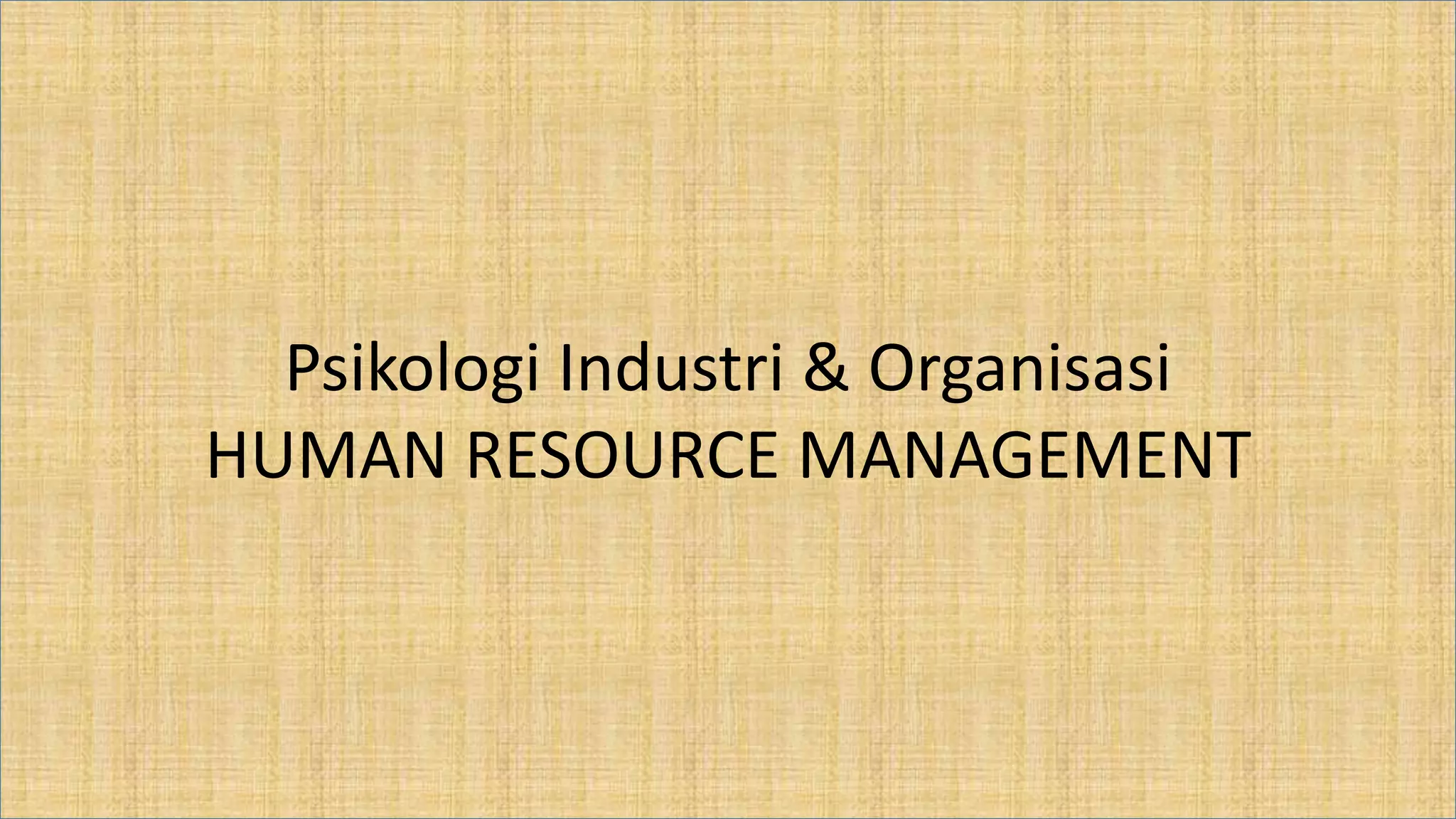 Human Resource Management Ppt