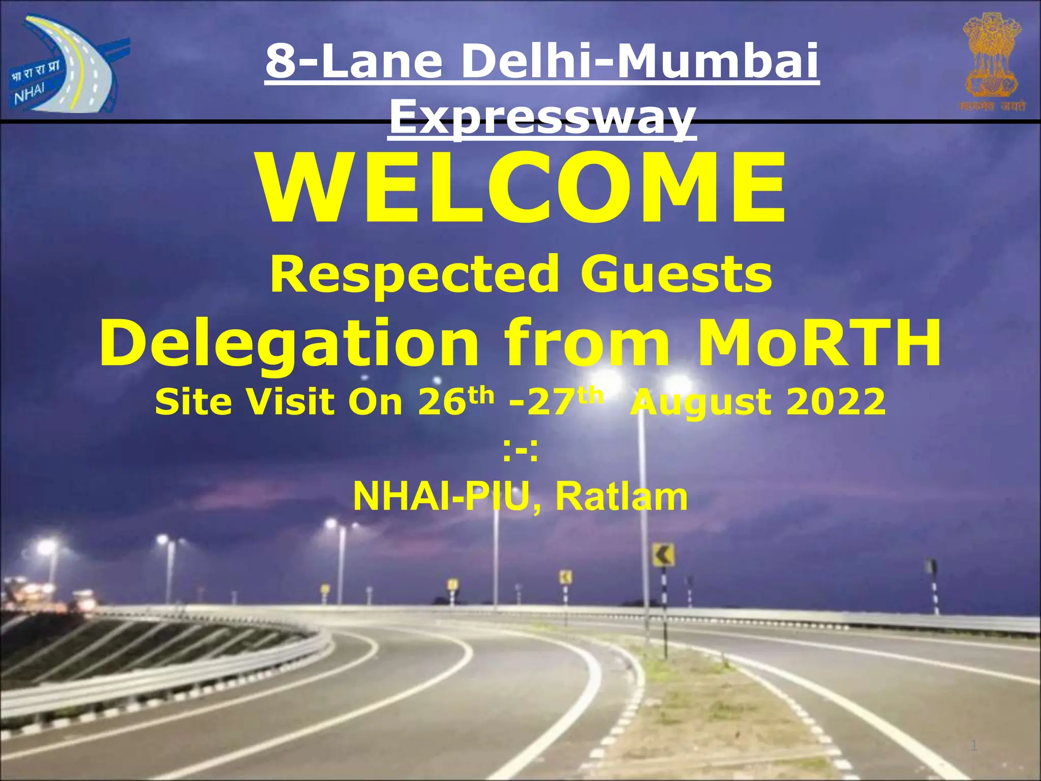 PPT, PIU Ratlam_8-lane Delhi-Mumbai Expressway | PPT