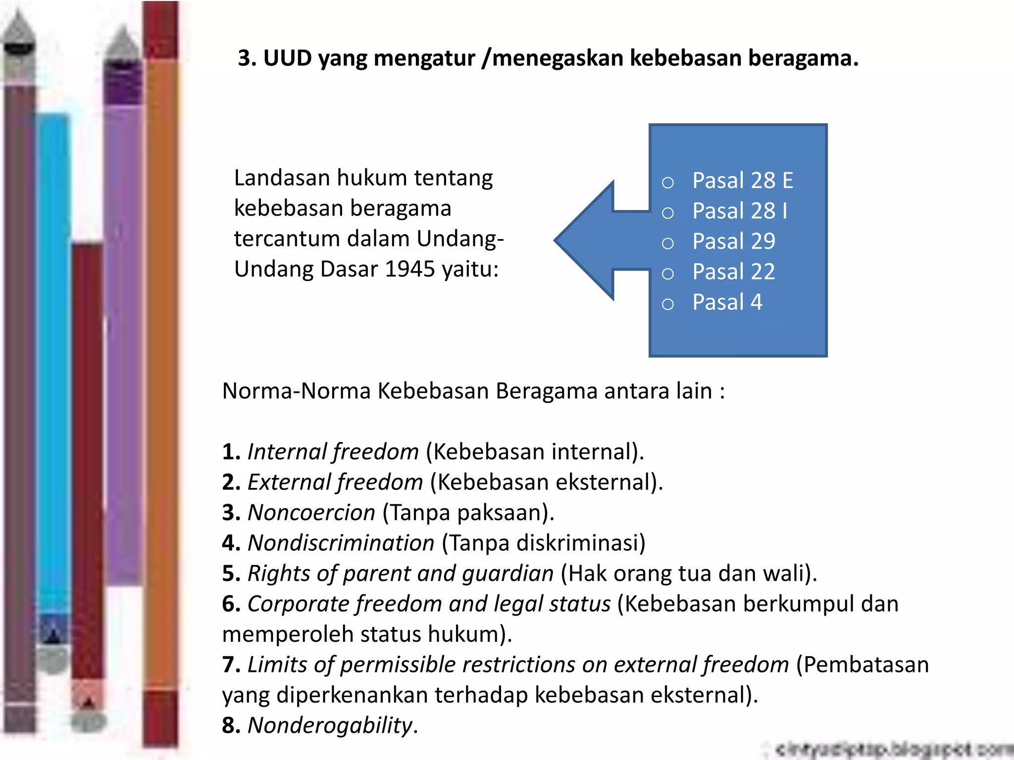 Hak asasi manusia "kebebasan beragama di indonesia" | PPT