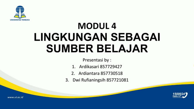PPT PKR MODUL 4. Lingkungan Sebagai Sumber Belajarpptx | PPT