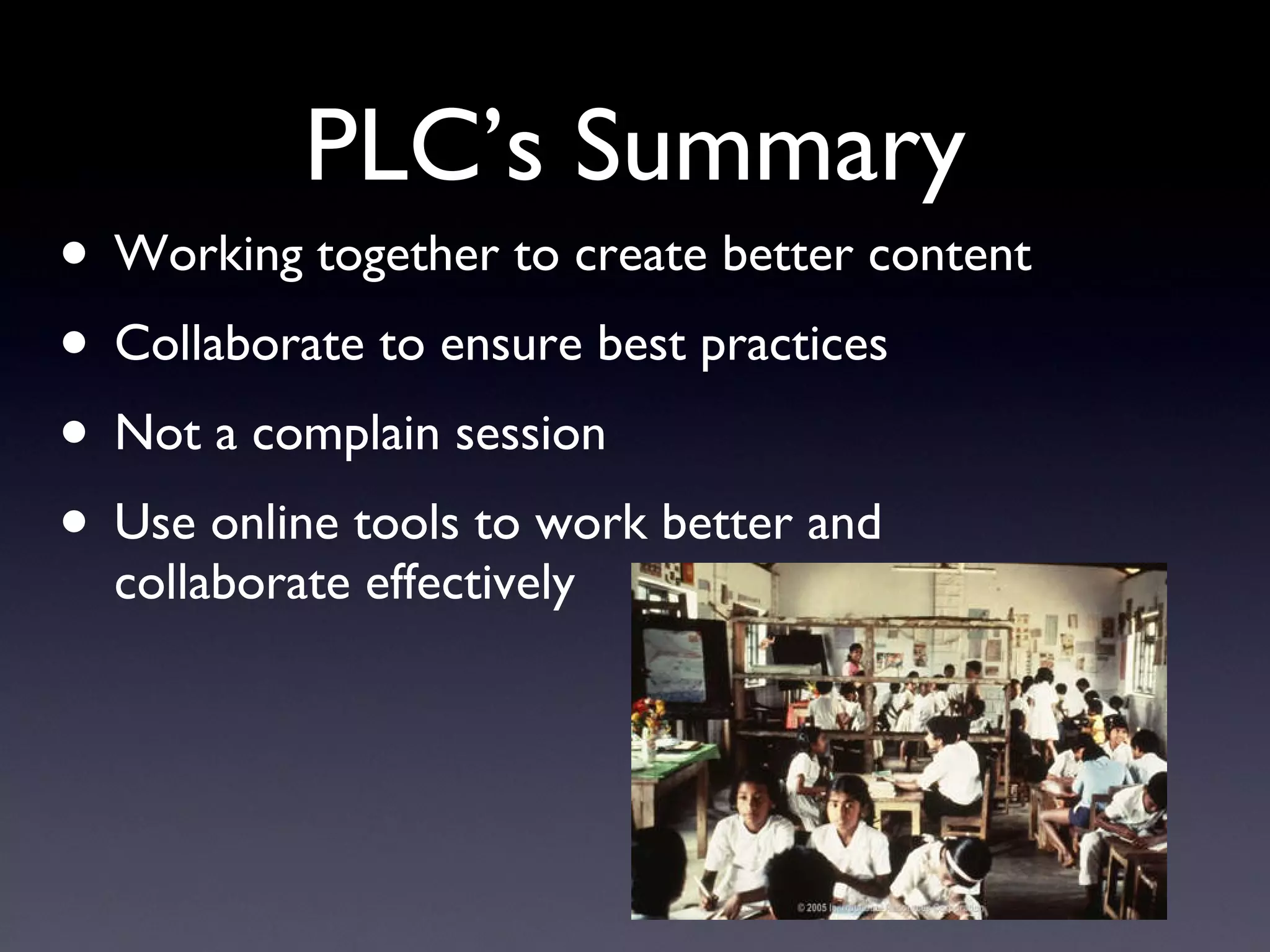 Power Point on Professional Learning Communities | PPT