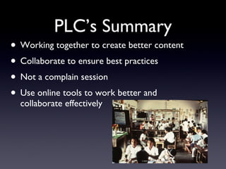 Power Point on Professional Learning Communities | PPT