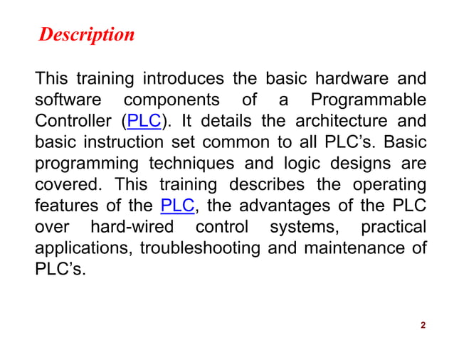 PLC Training | PPTX | Computing | Technology & Computing