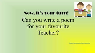 Ppt poems for my teachers | PPTX