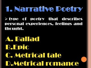 TYPES OF POETRY | PPTX